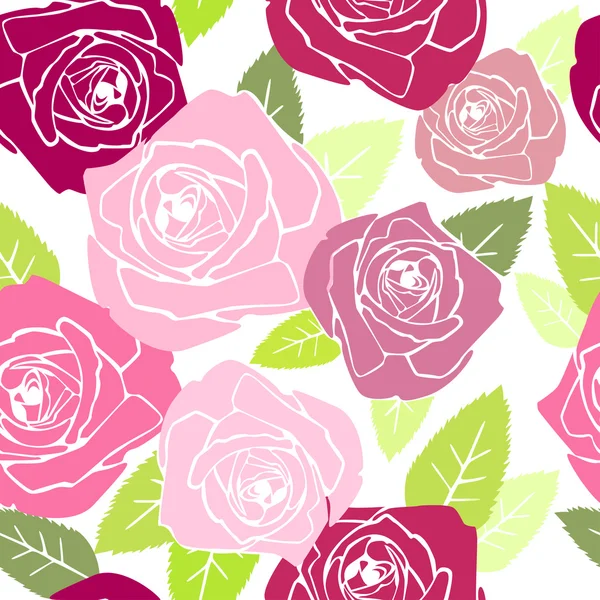 Beautiful Seamless rose pattern with blue polka dot background, vector ...
