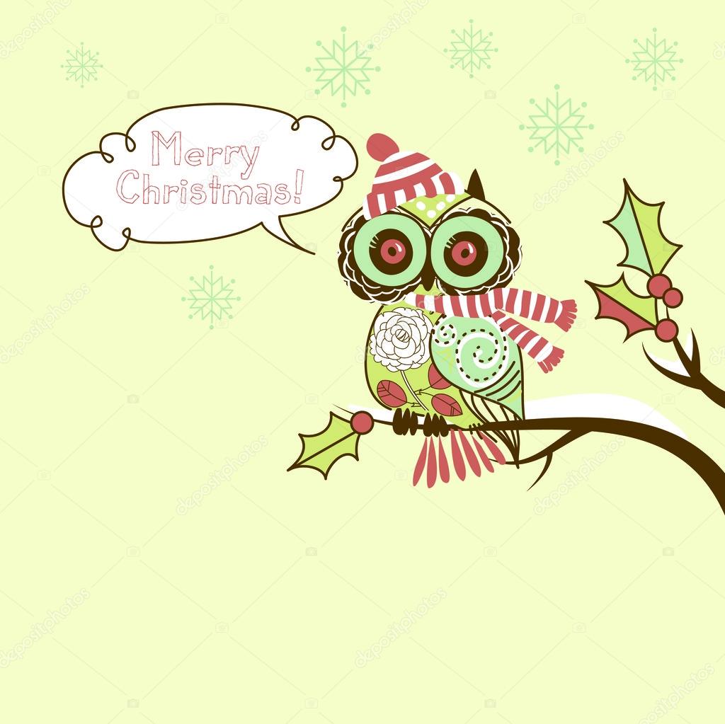 Cute Christmas Owl Stock Vector Image by ©AlisaFoytik #35927547