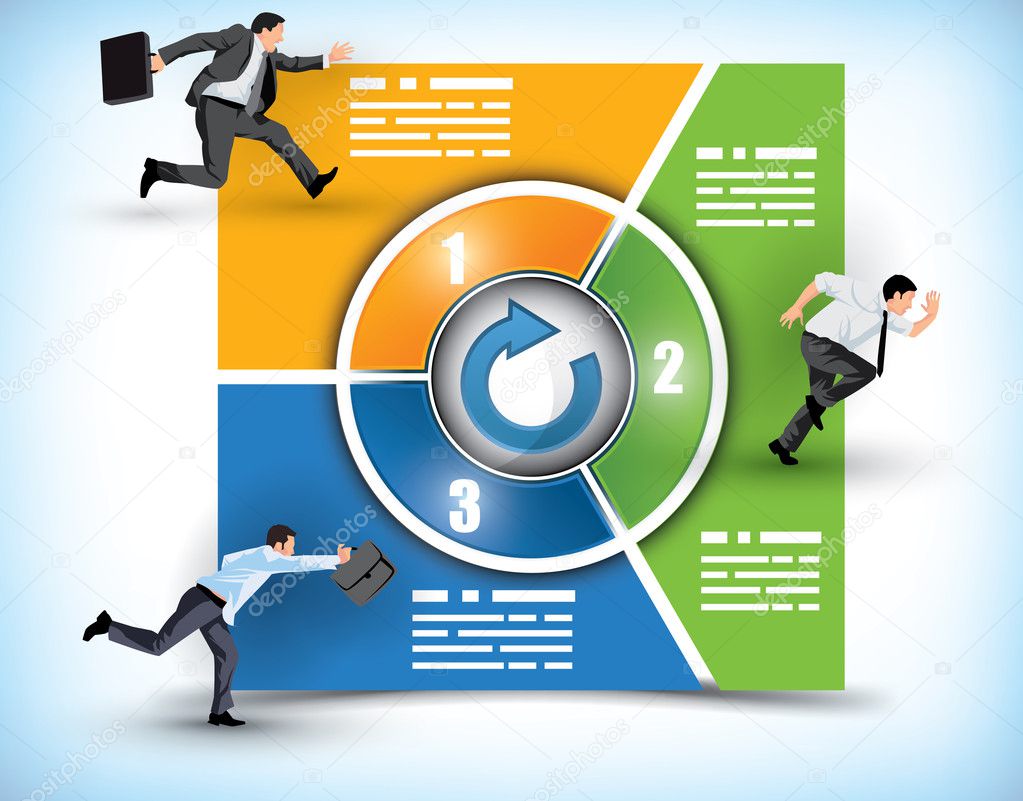 Three stage color changing workflow chart — Stock Vector © levente ...