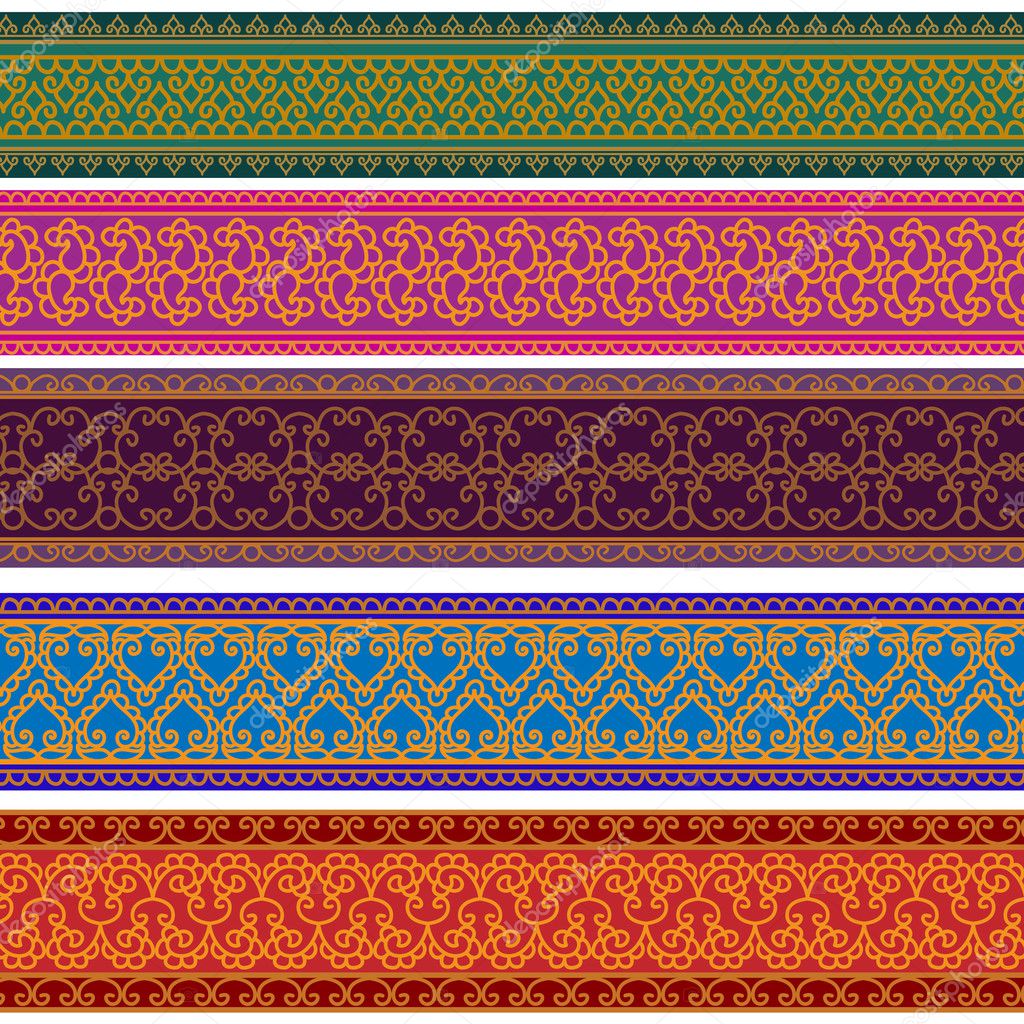Colorful Henna Borders and banners Stock Vector Image by ©krishnasomya ...