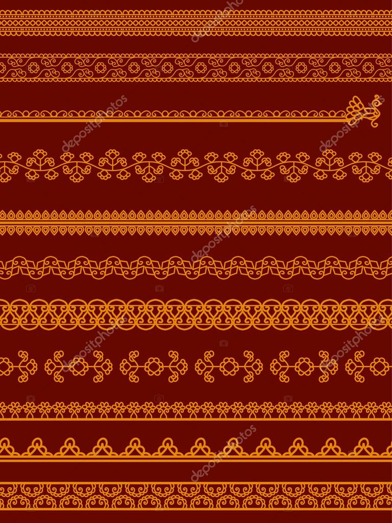 Henna Borders Stock Vector Image by ©krishnasomya #37772999