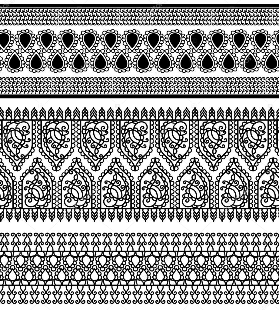 Henna Borders — Stock Vector © krishnasomya #37773023
