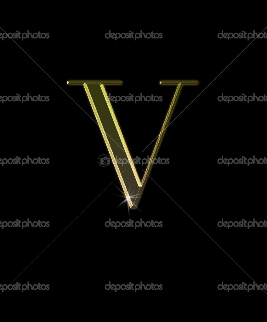 V, letter in gold. — Stock Photo © StockPhotoAstur #13842826