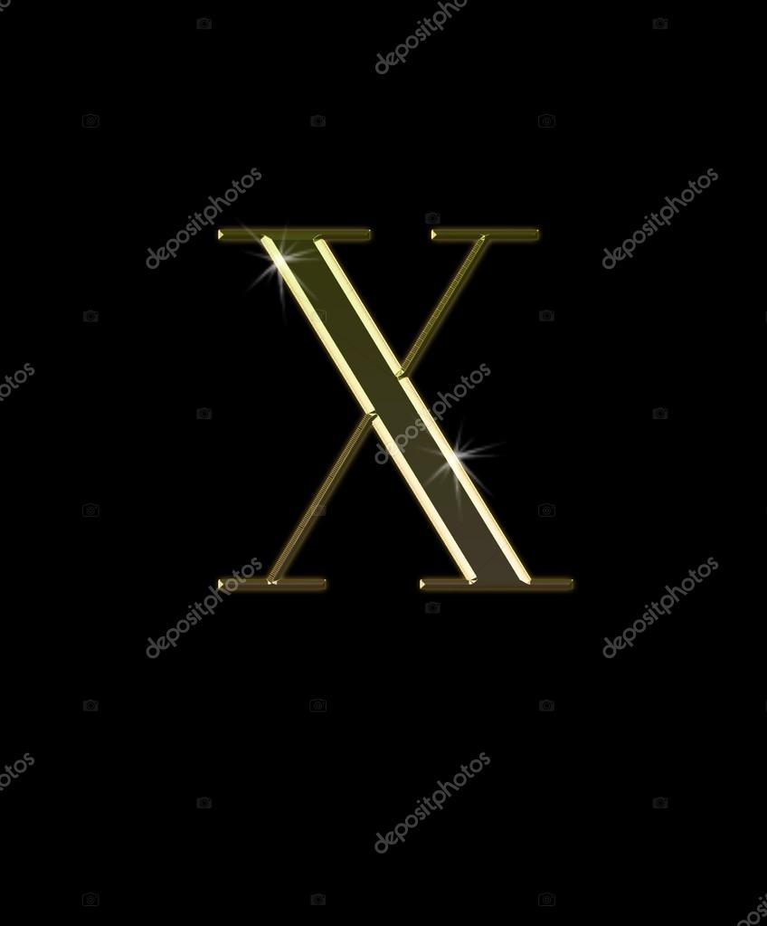 X, letter in gold. — Stock Photo © StockPhotoAstur #13842833