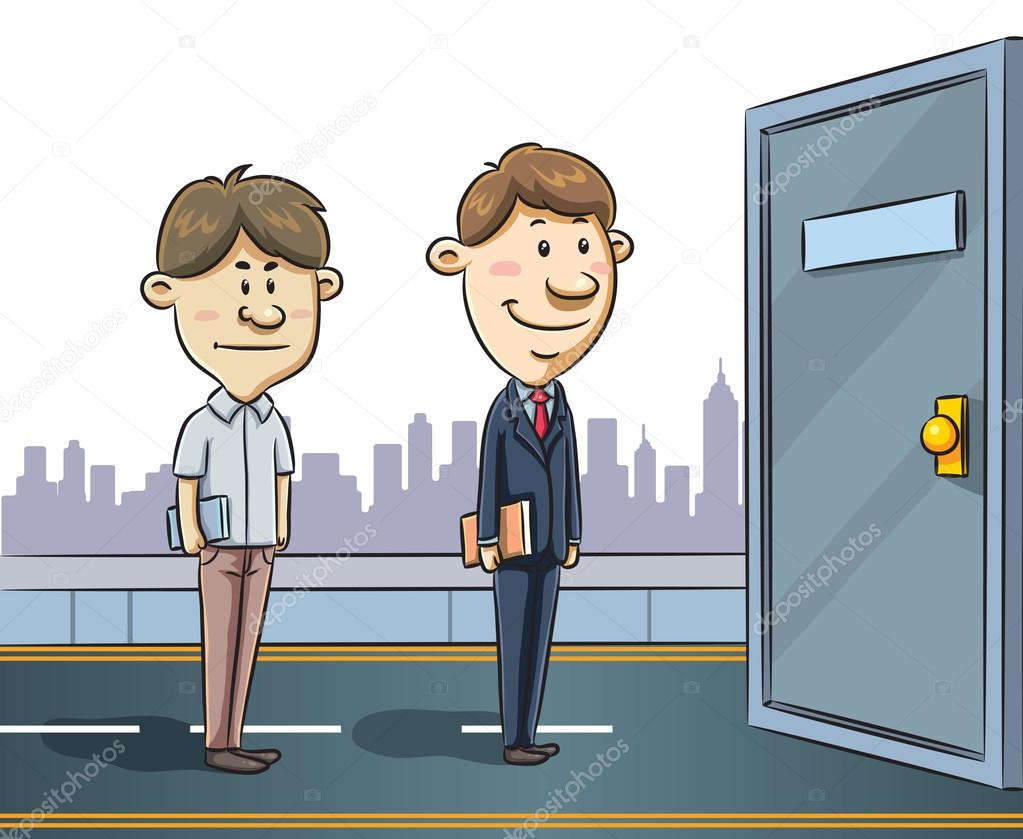 Two Job Seekers ⬇ Vector Image by © h4nk | Vector Stock 44783561