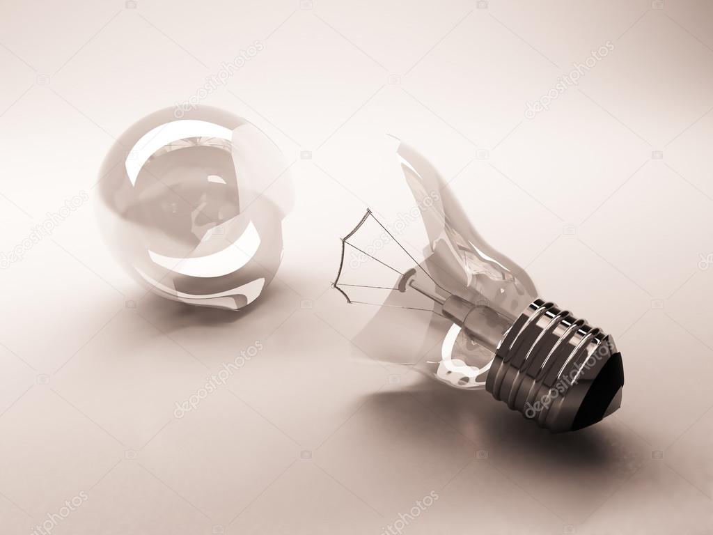 Broken light bulb Stock Photo by ©CLIPAREA 13279855