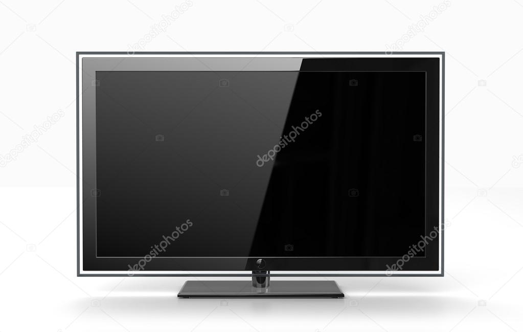 Flat TV - front view isolated on white — Stock Photo © CLIPAREA #13280976