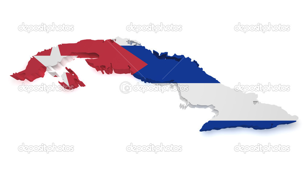 Cuba Map 3d Shape — Stock Photo © NiroDesign #14225885