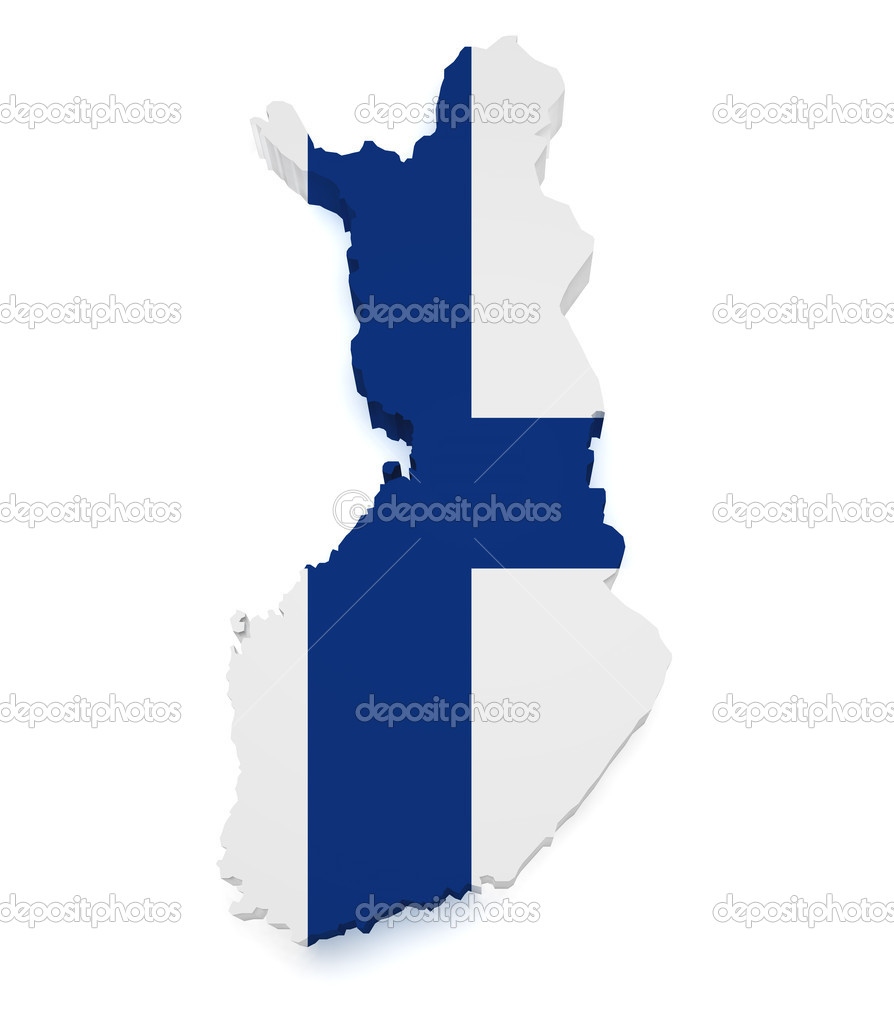 Finlandia Mapa 3d forma 2022