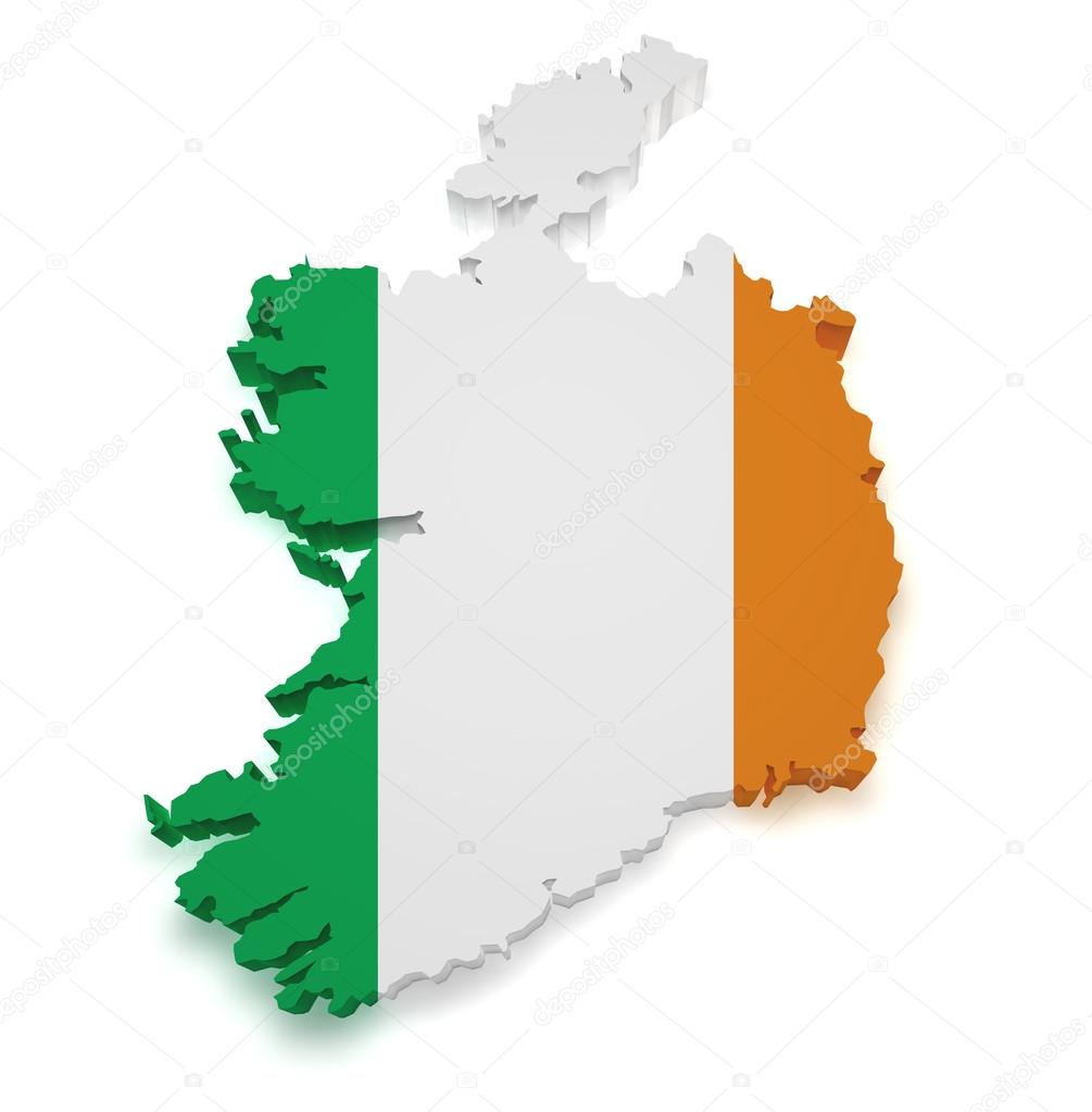 Ireland Map 3d Shape — Stock Photo © NiroDesign #14225965