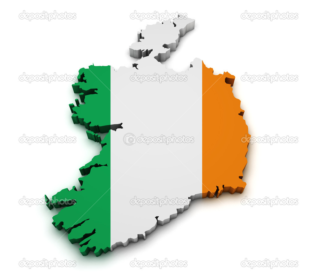 Ireland Flag Map Shape — Stock Photo © NiroDesign #19368311