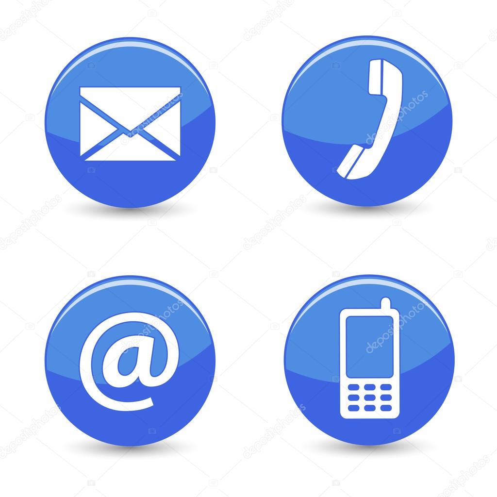 Contáctenos Web Blue Buttons Iconos — Foto de stock #31658881 © NiroDesign