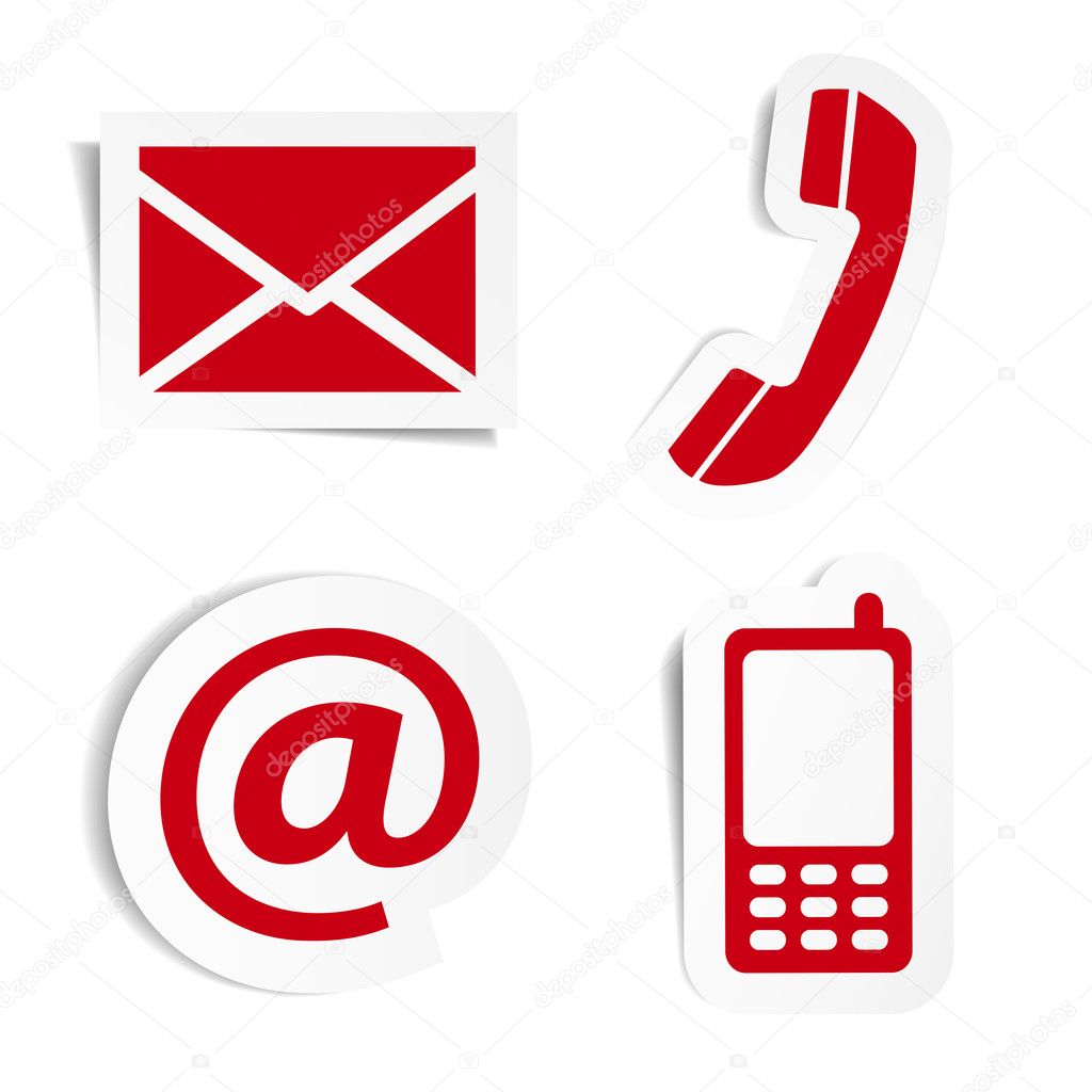 Contact Us Red Stickers Stock Vector Image by ©NiroDesign #36854503