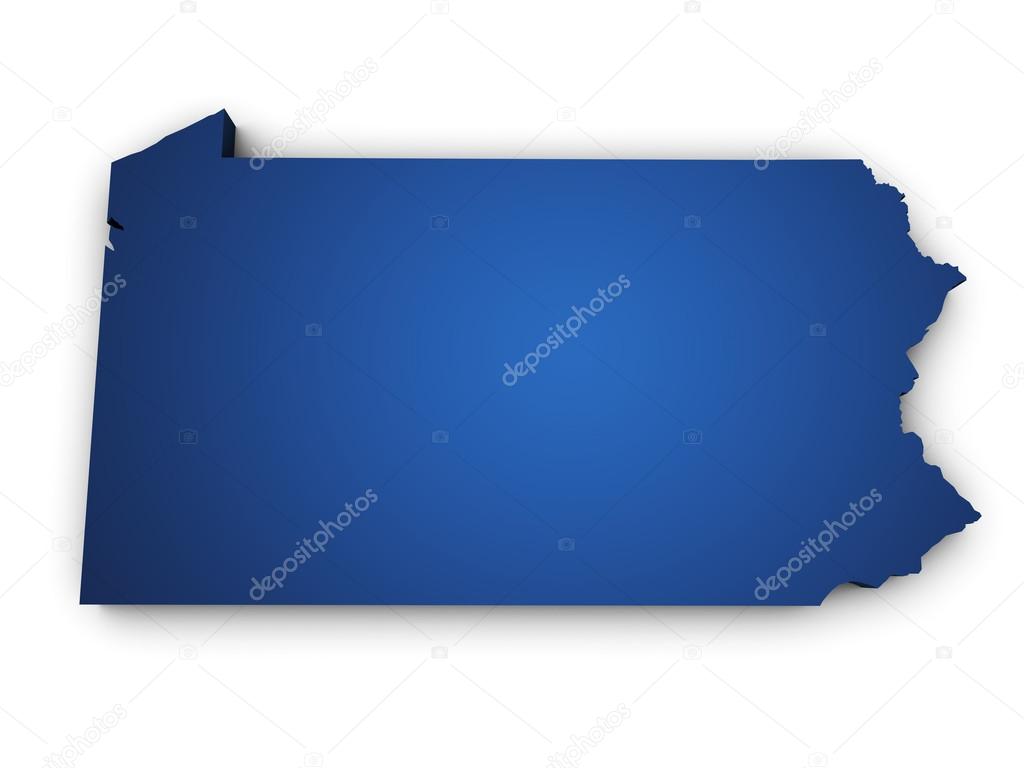 Map Of Pennsylvania State 3d Shape — Stock Photo © NiroDesign #44357519