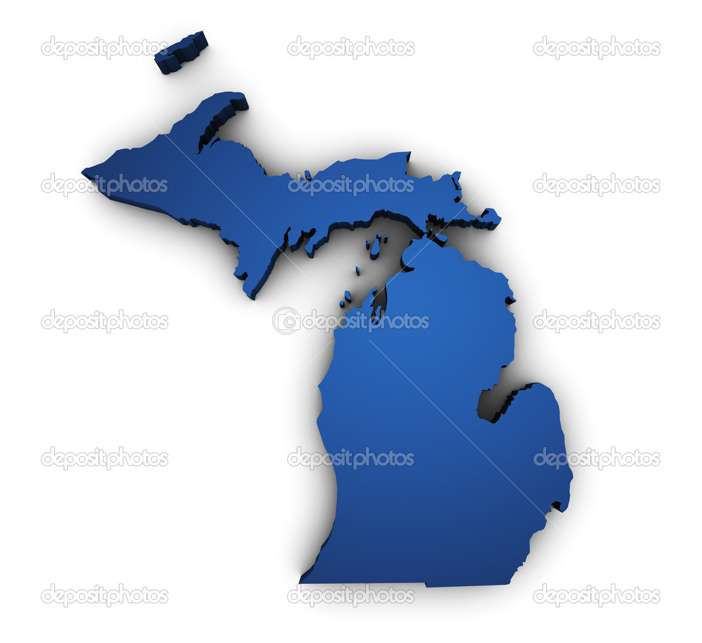 Mapa de Michigan 3d forma: fotografía de stock © NiroDesign #45700379 ...
