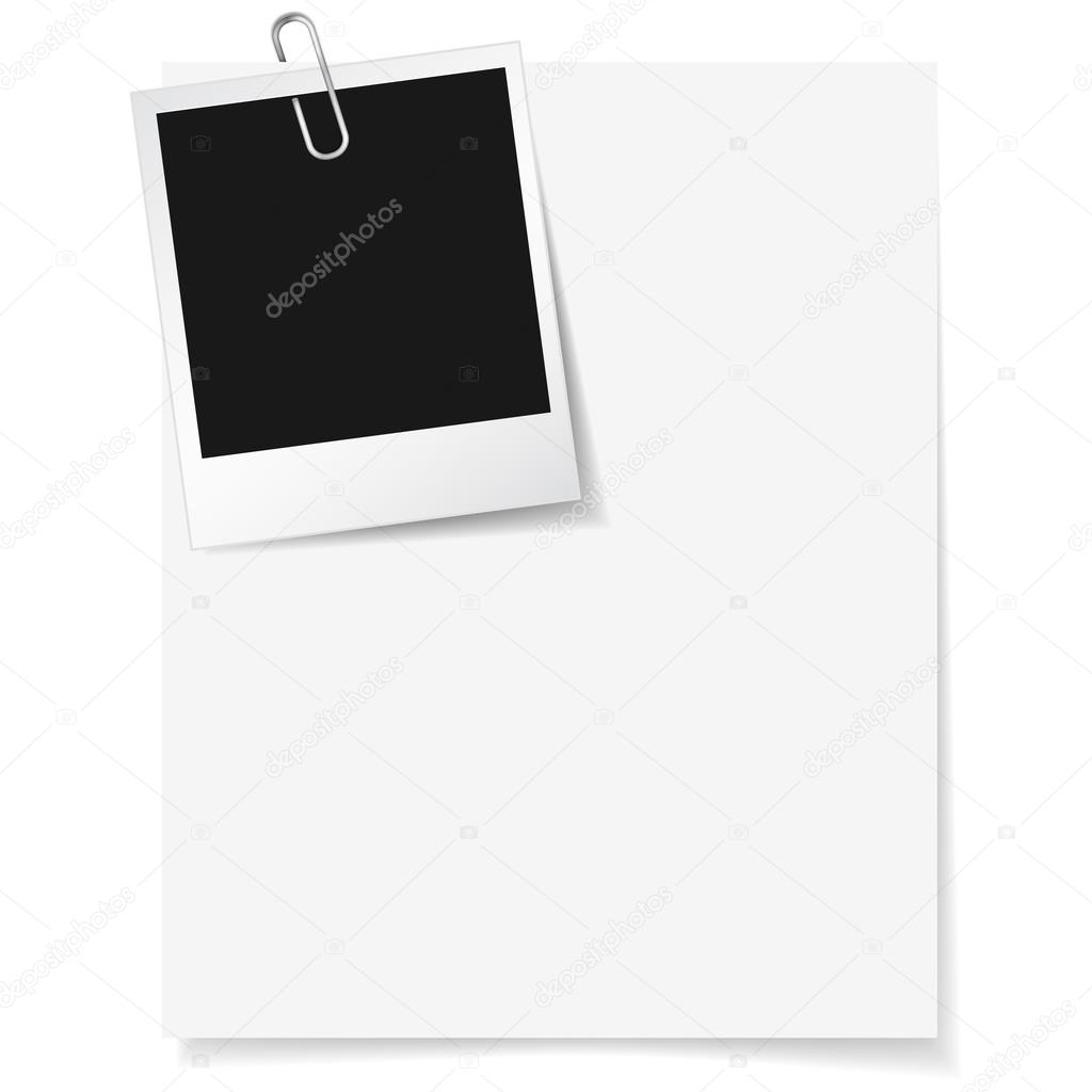 Photo Frame Clipped On Paper — Stock Vector © NiroDesign #47235245