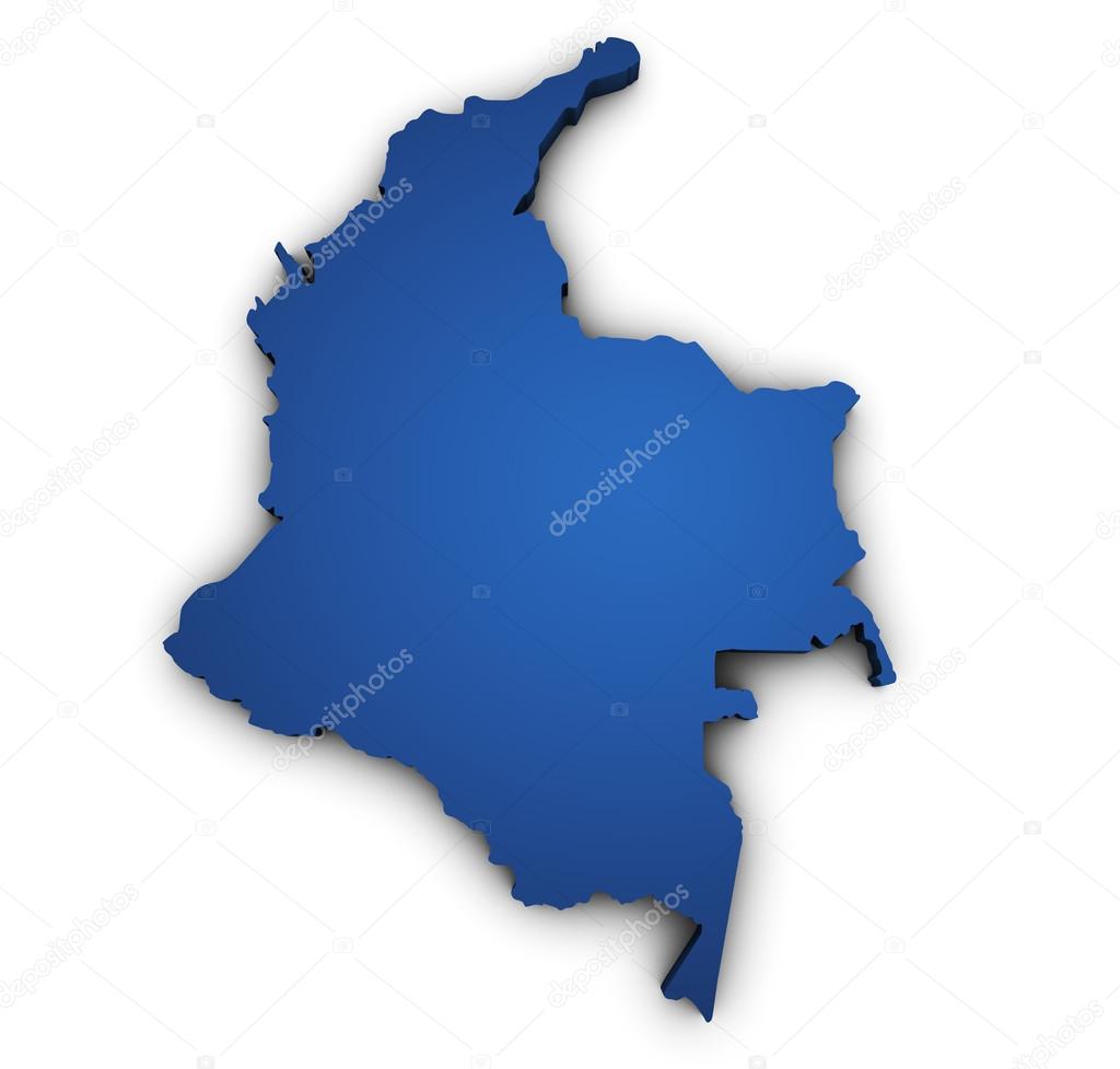 mapa de forma 3d colombia — Foto de stock © NiroDesign #48645937
