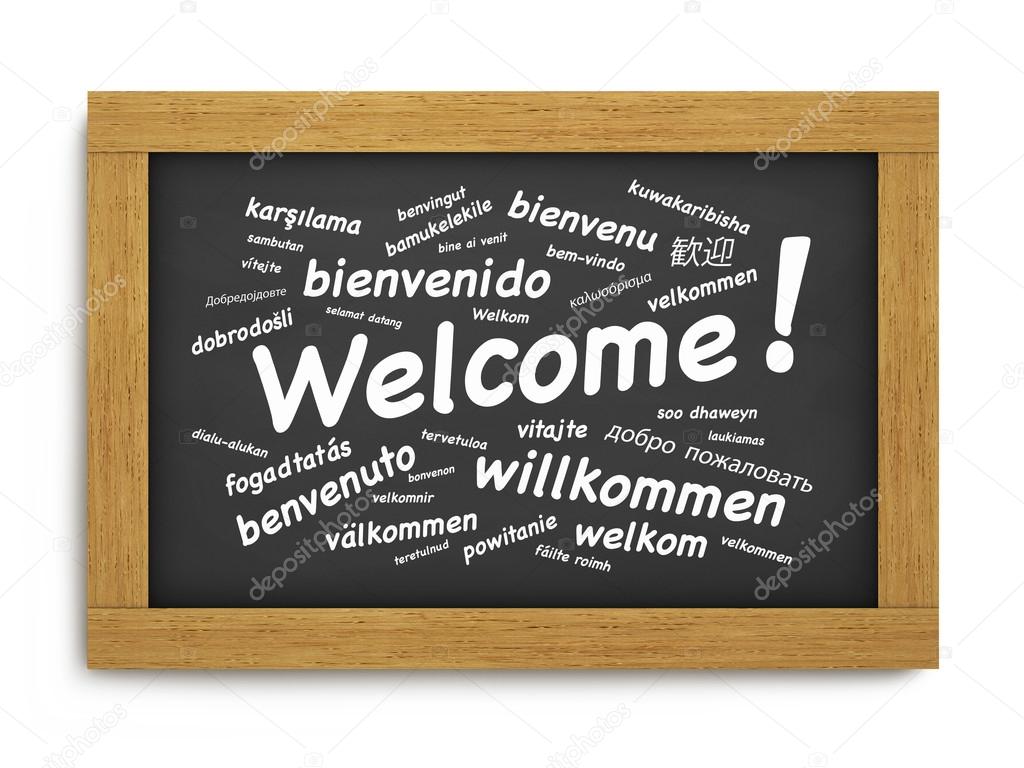 Welcome International Chalkboard — Stock Photo © NiroDesign #48719635