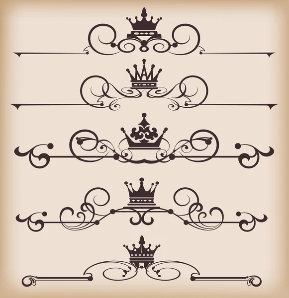 Victorian Scrolls and crown. Decorative elements. Vintage Stock Vector ...