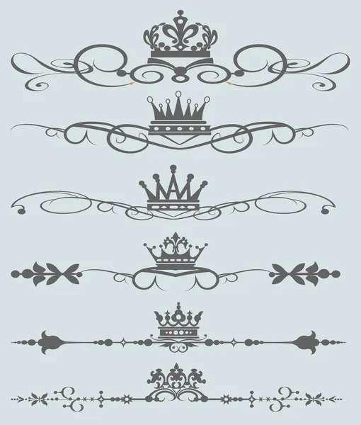 Victorian Scrolls and crown. Decorative elements. Vintage Stock Vector ...