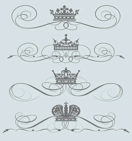 Victorian Scrolls and crown. Decorative elements. Vintage Stock Vector ...