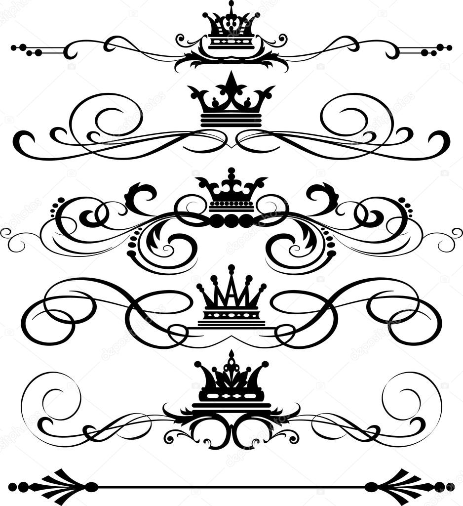 Vector set. Victorian Scrolls. Decorative elements — Stock Vector ...