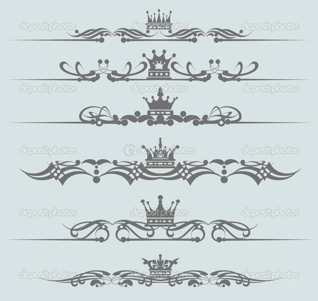 Vector set. Victorian Scrolls. Decorative elements — Stock Vector ...