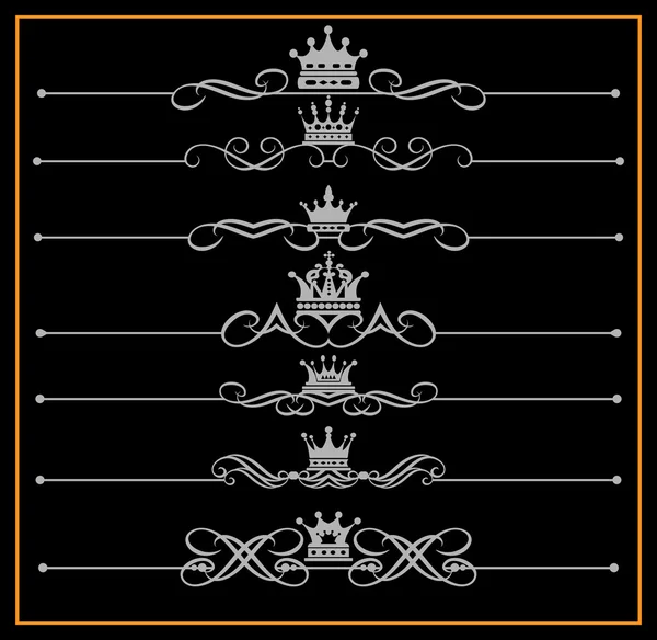 Vector set. Victorian Scrolls and crown. Gold decorative elements ...