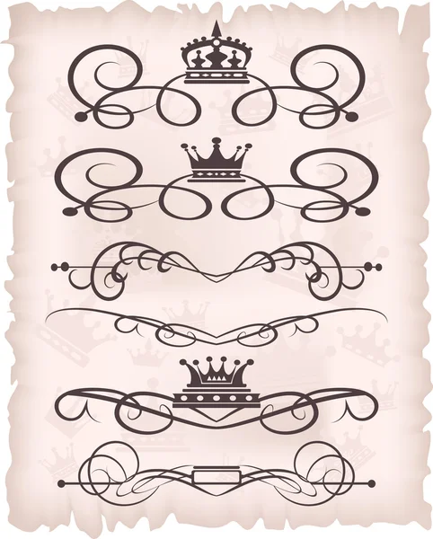 Vector set. Victorian Scrolls and crown. Stock Vector by ©kio777 23520915