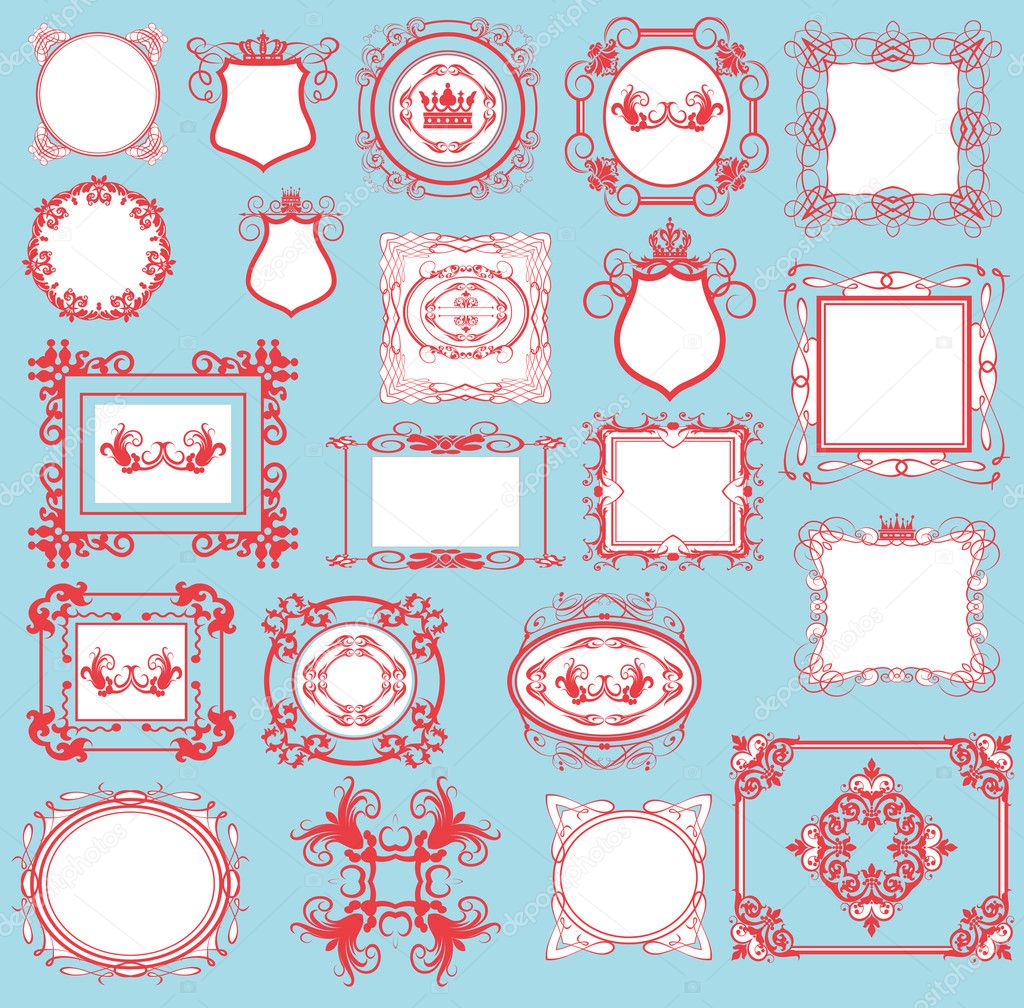 Conjunto de vetores. moldura. elementos vintage para seu projeto ...