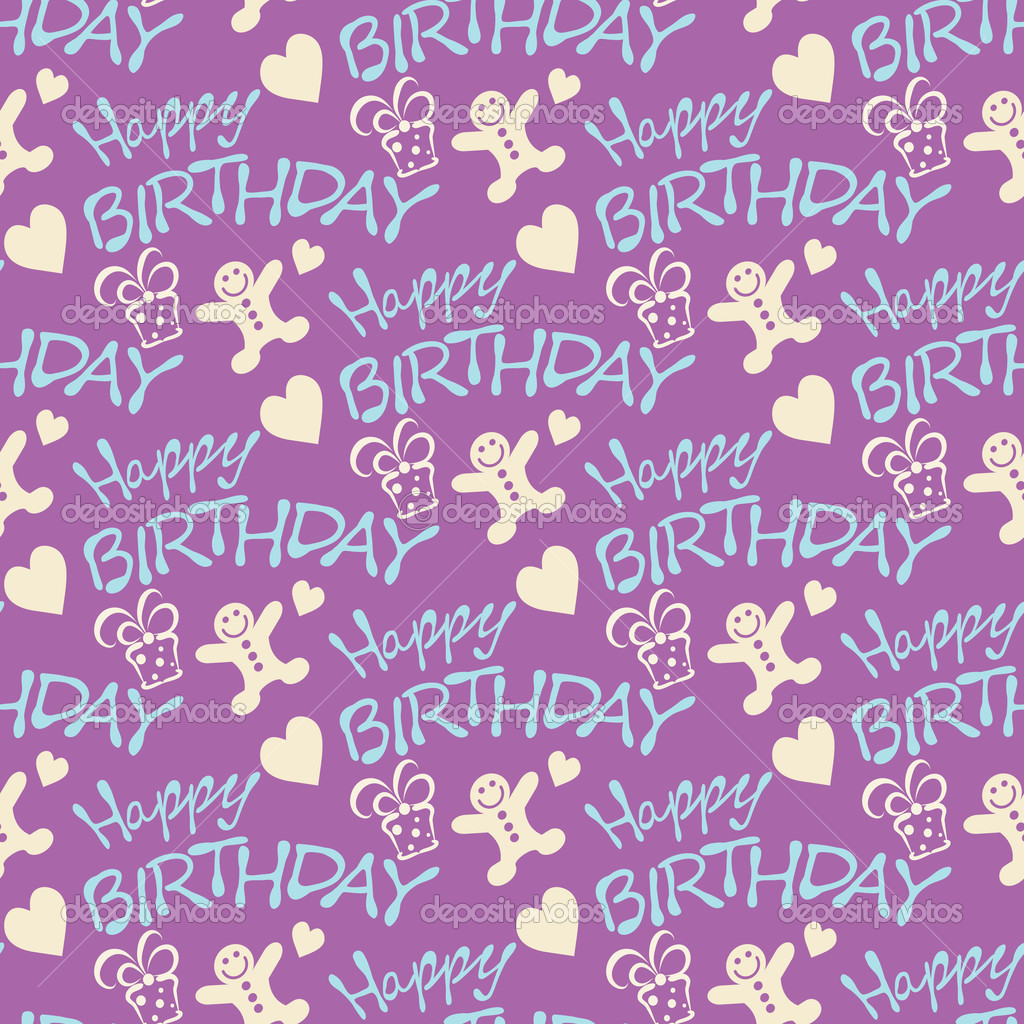 Happy Birthday seamless pattern texture background paper for packing ...