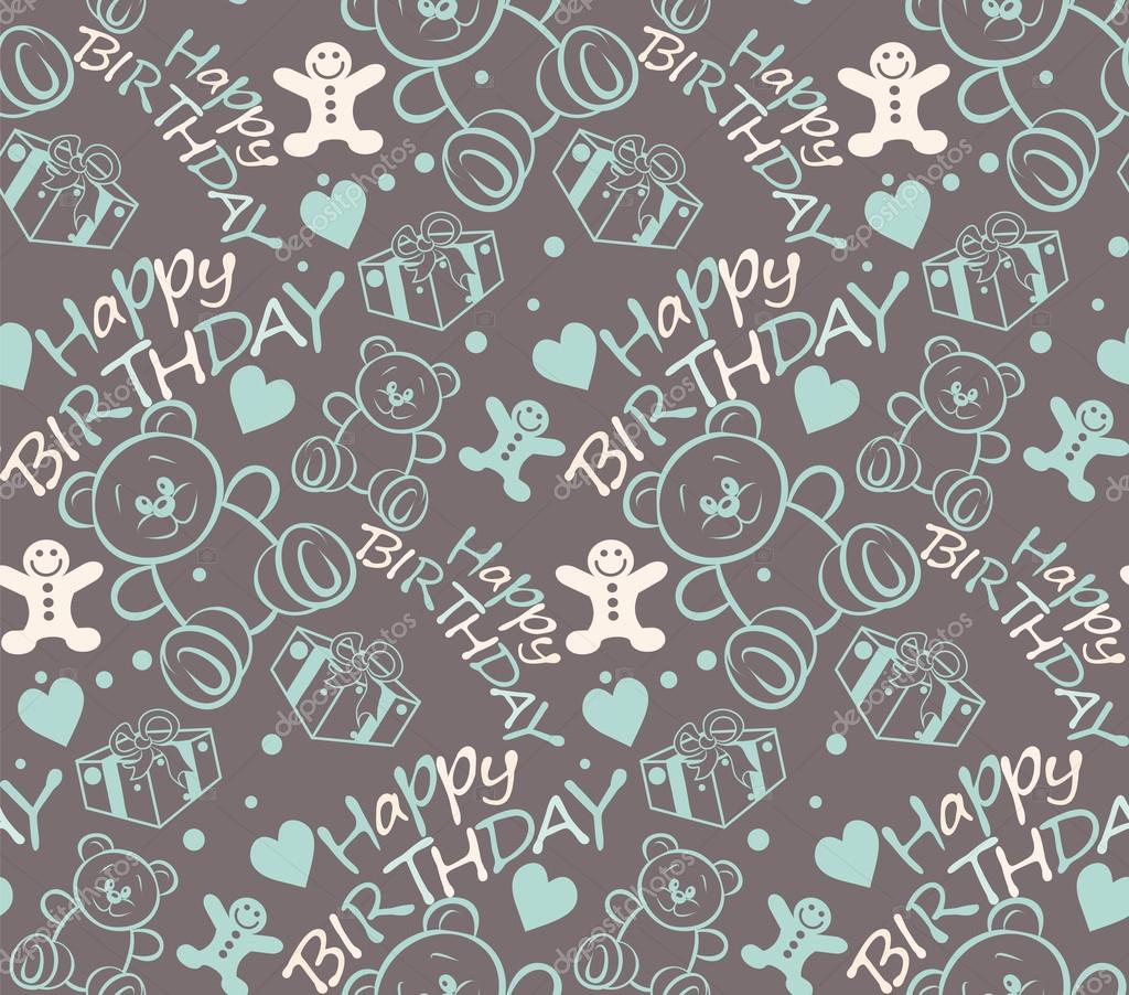 Happy Birthday seamless pattern texture background paper for packing ...