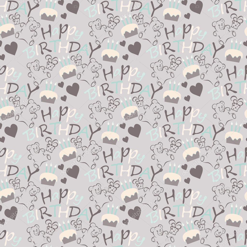Happy Birthday seamless pattern texture background paper for packing ...