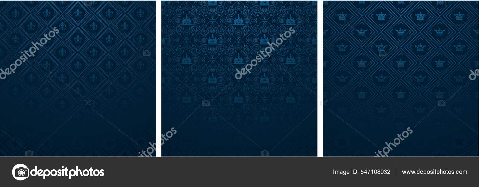 Set Dark Blue Background Patterns Vector Stock Vector by ©kio777 547108032