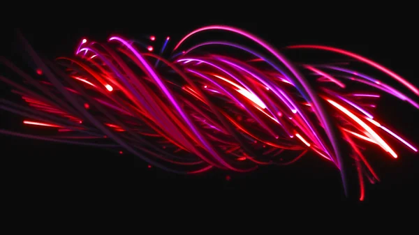 3D rendering of a colorful abstract background of strings, lines ...