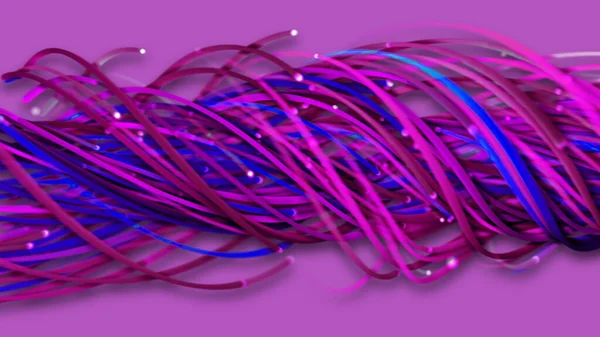 3D rendering of a colorful abstract background of strings, lines ...