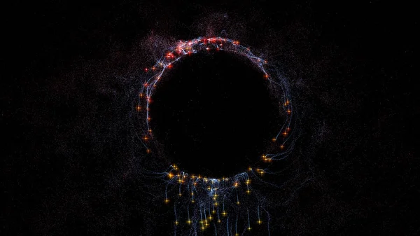 3D rendering cosmic energy strings. Energy flows in the form of thin ...