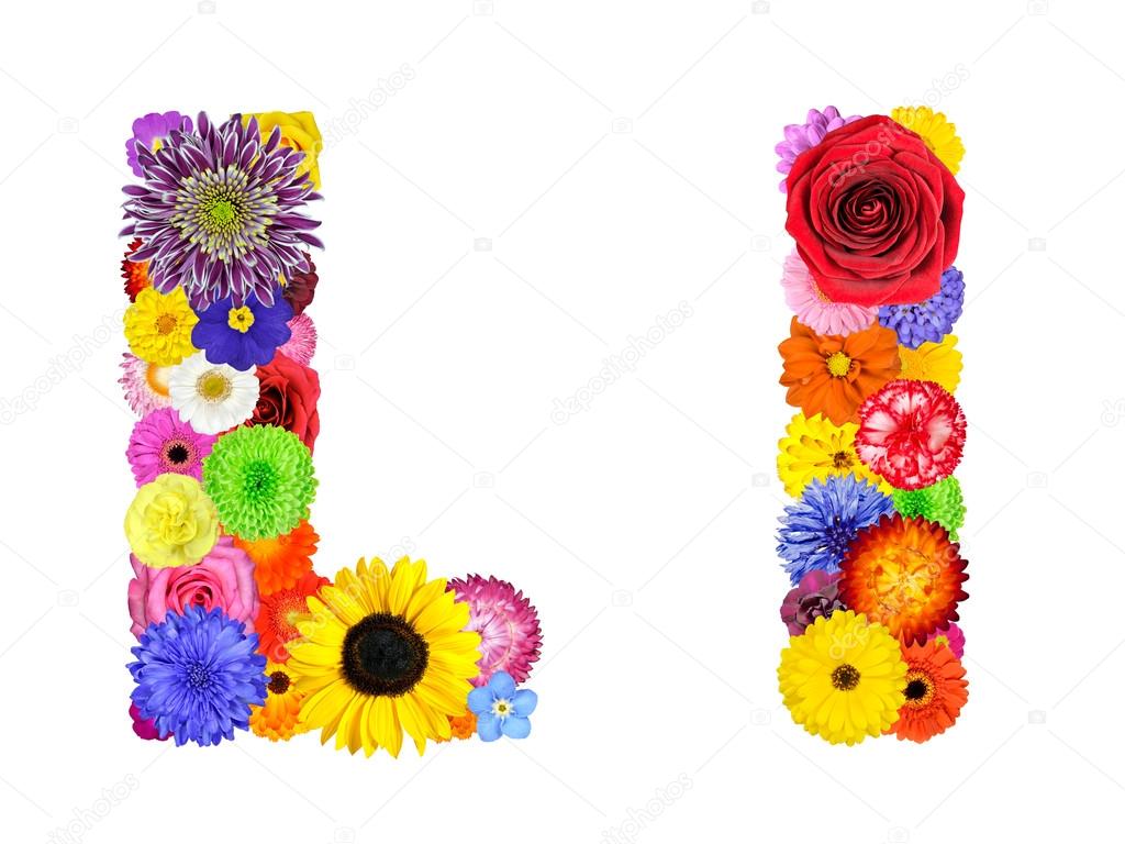 Flower Alphabet Isolated on White - Letter L — Stock Photo © tr3gi ...