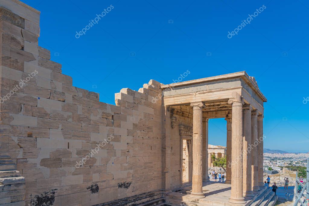 Athens Greece May 2022 Columns Famous Athens Sightseeing Hekatompedon ...