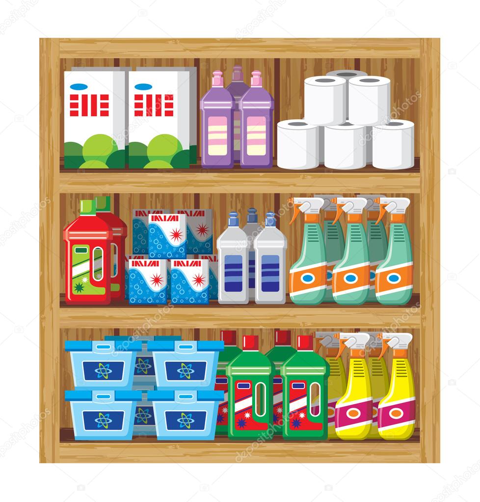 Shelfs with household chemicals Stock Vector Image by ©gurZZZa #39949225
