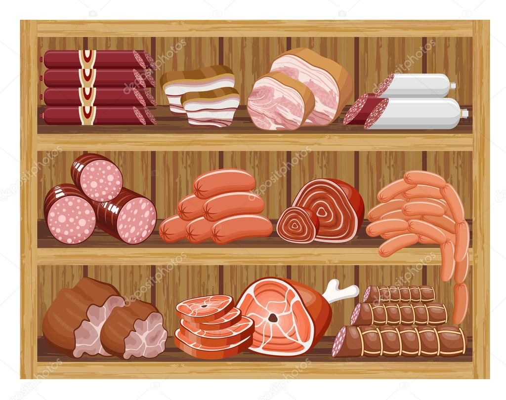 Meat market. Stock Vector by ©gurZZZa 40982477