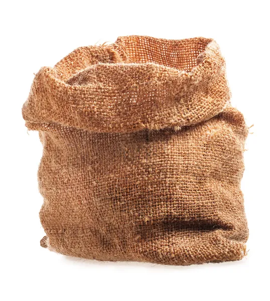 Open beige linen sack with the braids — Stock Photo © S_Razvodovskij ...