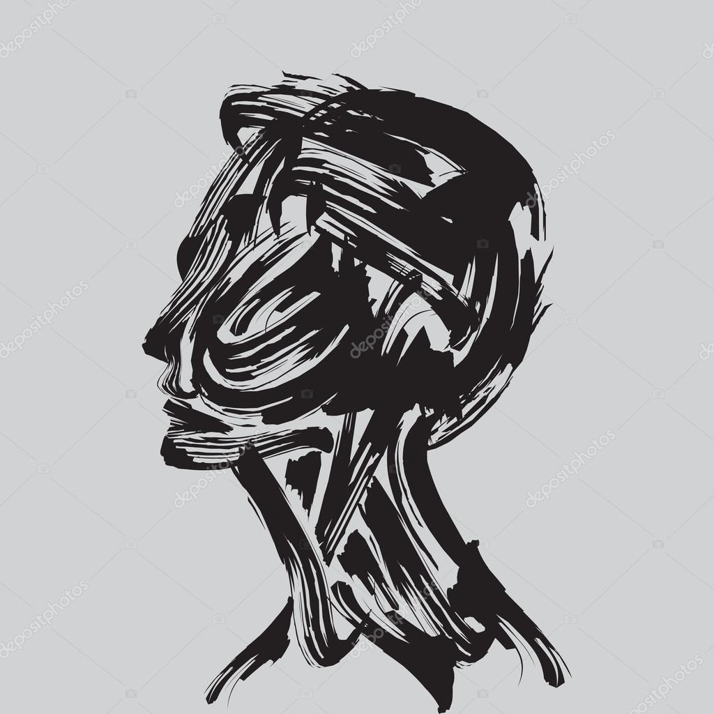 Human head thinking. — Stock Vector © arrtfoto #39503905 Human head thinking. — Stock Vector © arrtfoto #39503905