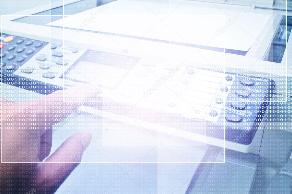 Hand Pressing On Photocopy Machine — Stock Photo © lighthouse #50301993