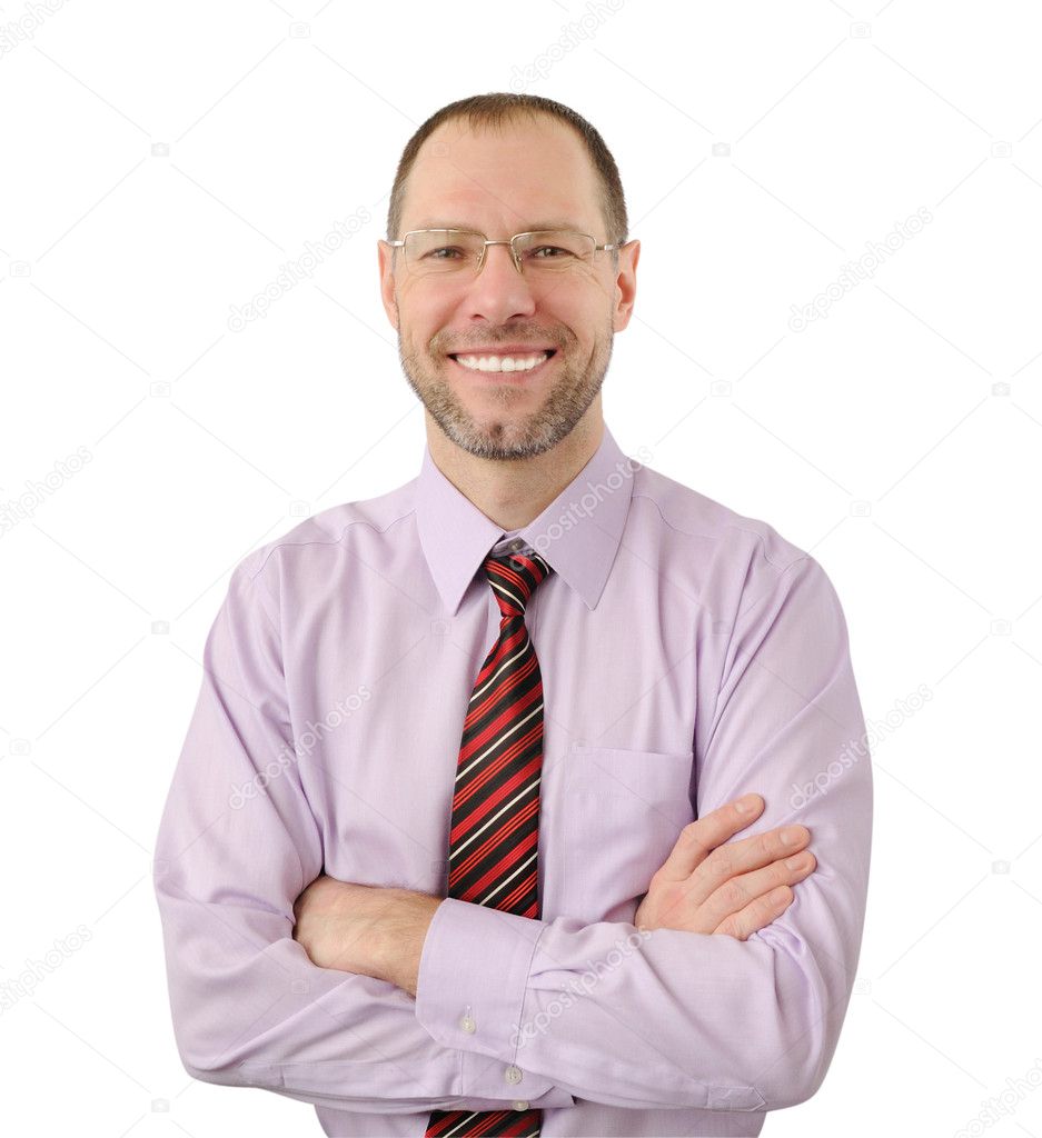 Smiling business man isolated on white background — Stock Photo ...