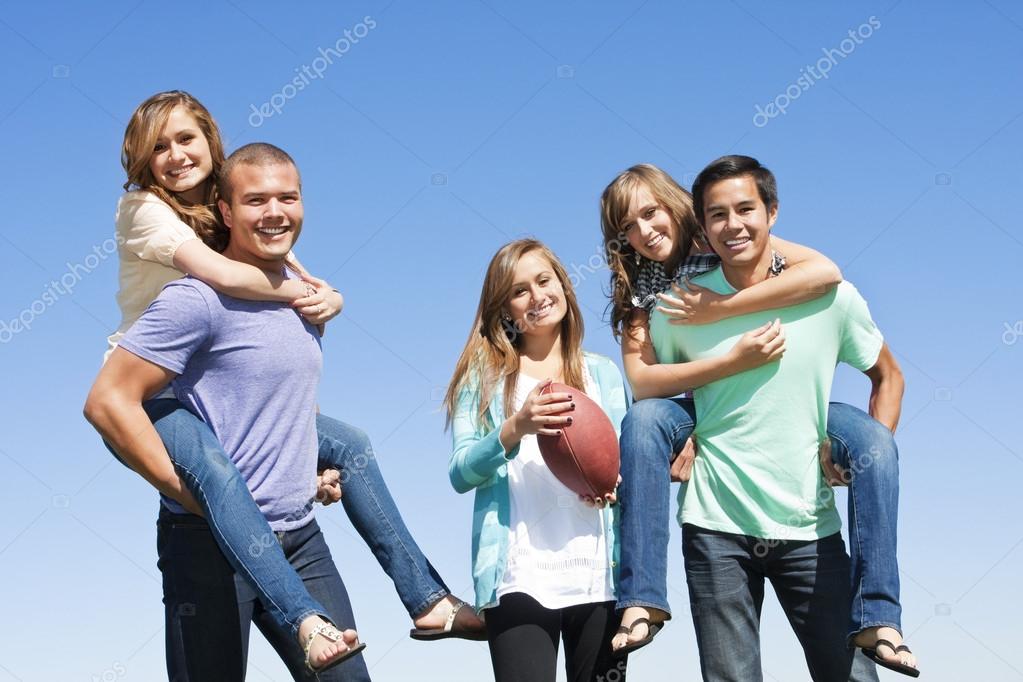 Multi-racial friends Having Fun — Stock Photo © yobro10 #41220587