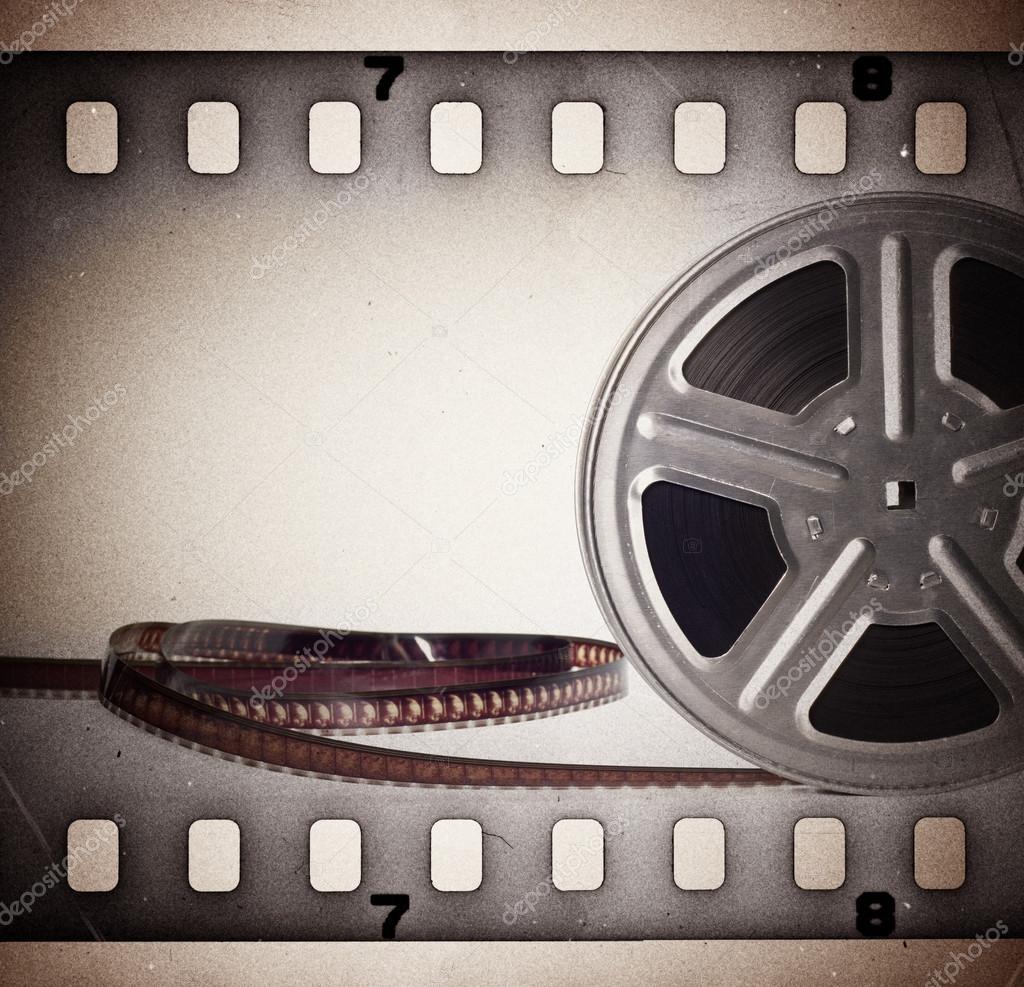 Oude film filmrol met Filmstrip. Vintage achtergrond — Stockfoto ...