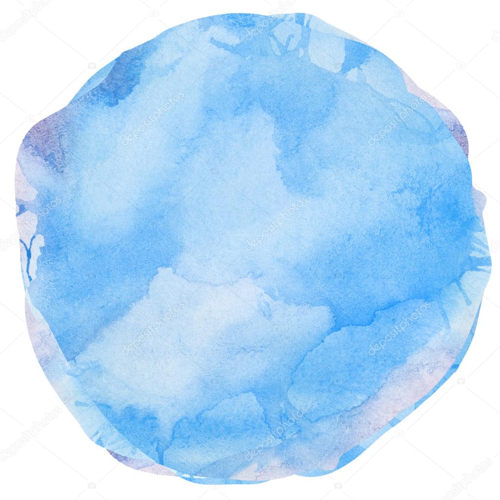 Blue watercolor brush stroke splash circle. Design element — Stock ...