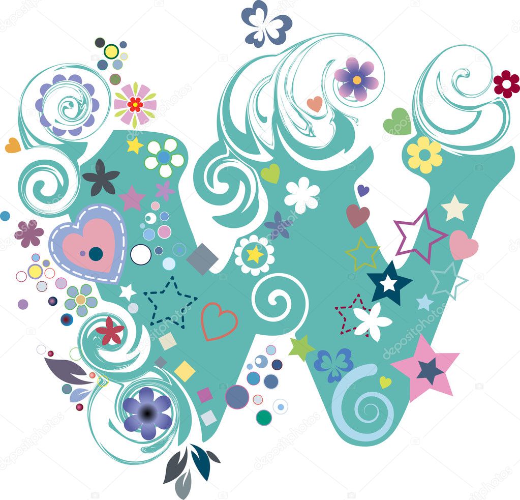 Letter W Stock Vector Image by ©Kubera #25019937