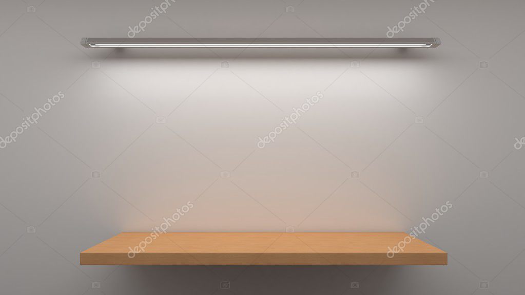Empty wood shelf on wall Stock Photo by ©StockerNumber2 39995901